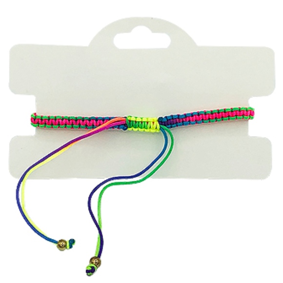 Jewelry | Evil Eye Adjustable Multicolor String Bracelet | Poshmark